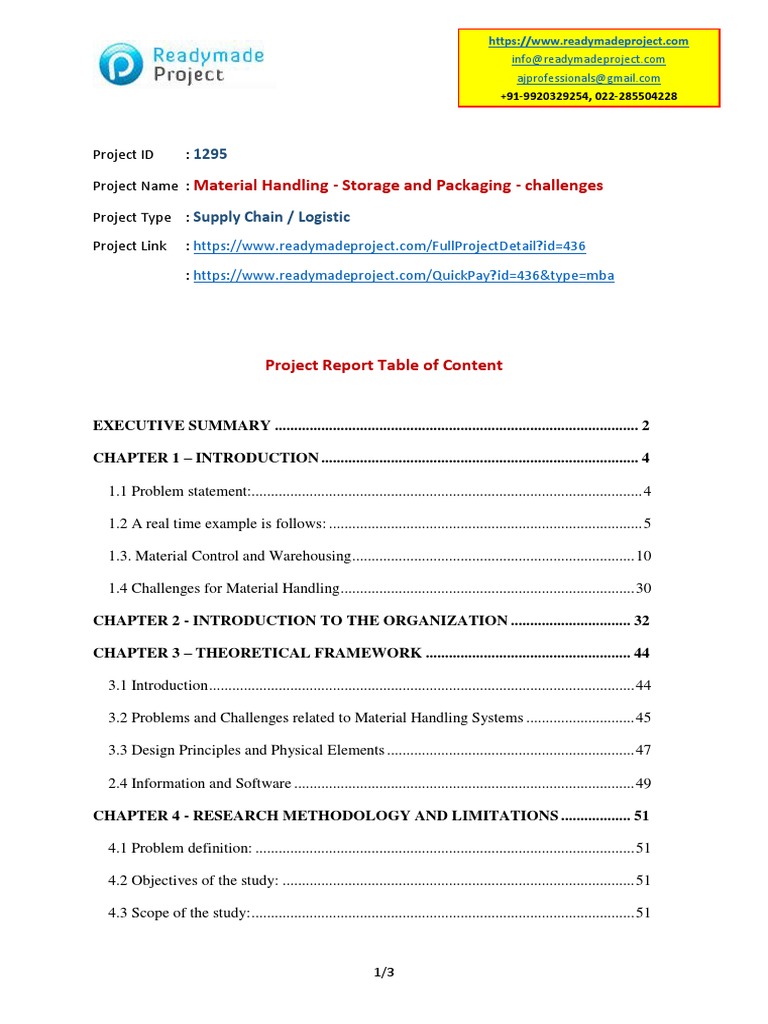 MBA Project TOC | PDF | Business | Information Technology