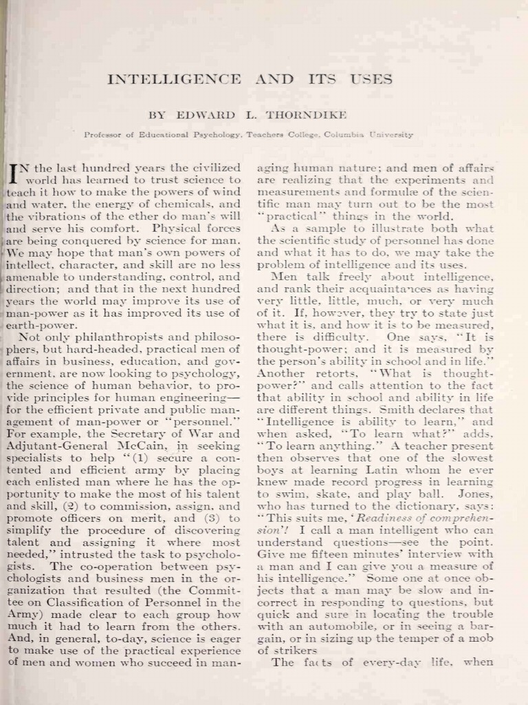 1920 Thorndike | PDF | Intelligence | Science