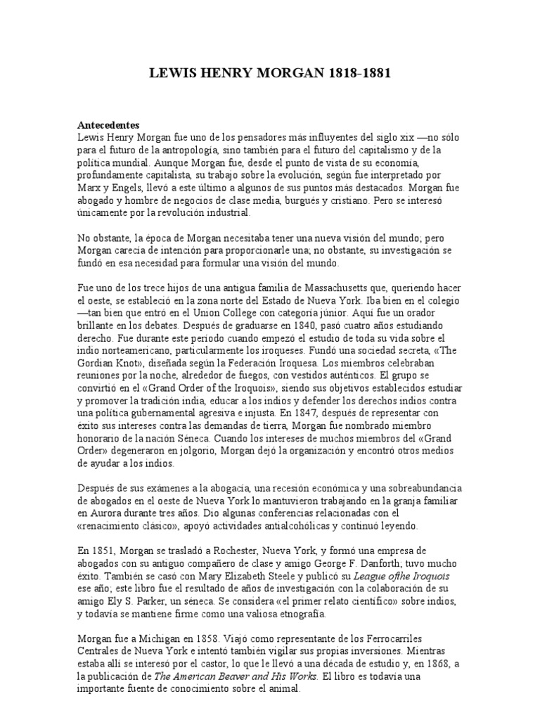 Lewis Henry Morgan | PDF | Antropología | Nación