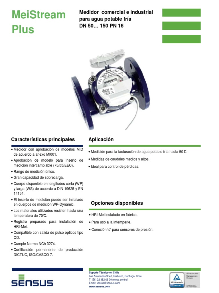 CATALOGO MAP SENSUS MeiStream Plus DN40-50-65-80-100-150 20190606 | PDF ...