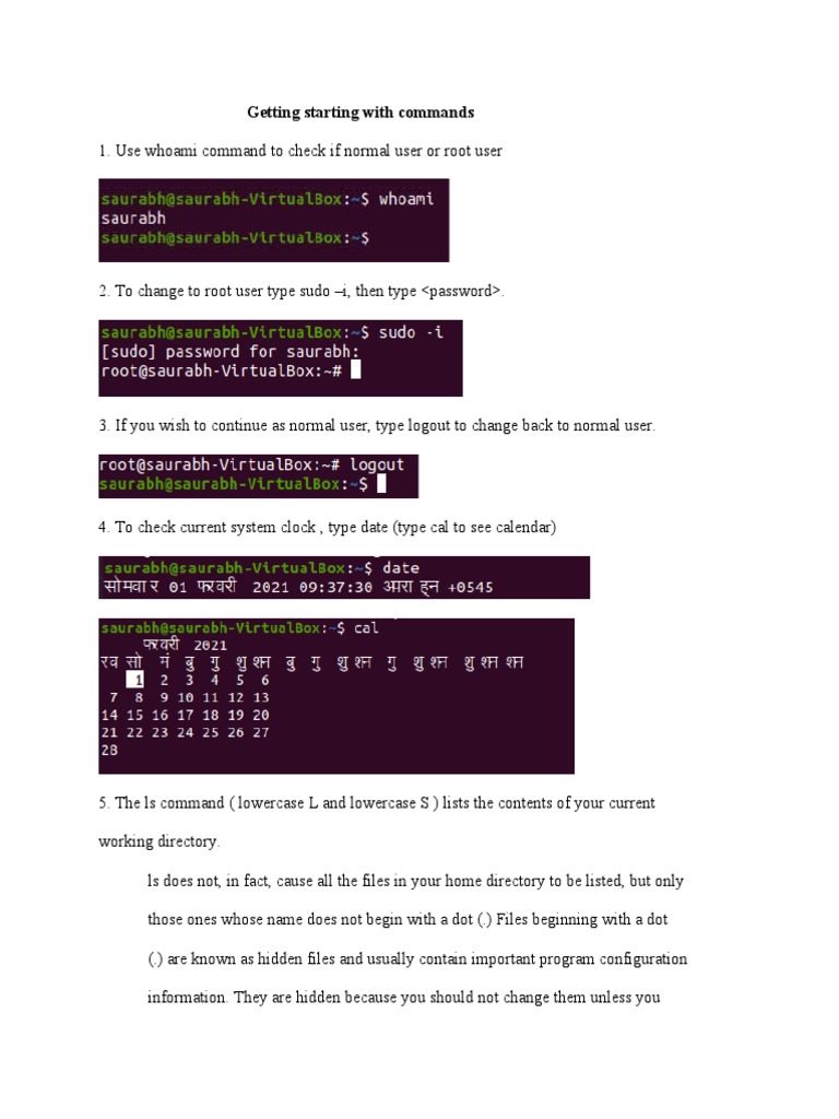 Getting started with basic Linux commands | PDF