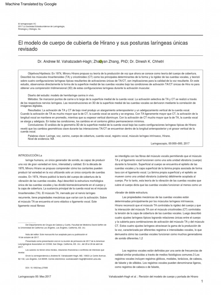 Hirano Cuerpo Cubierta Revicion 2017-2 | PDF | Voz humana | Anatomía