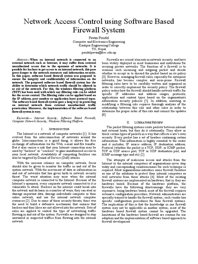 Network Access Poudel | PDF | Firewall (Computing) | Computer Network
