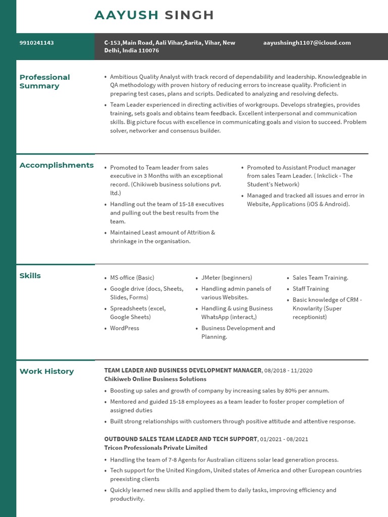 AAYUSH SINGH Resume | Download Free PDF | Leadership | Business