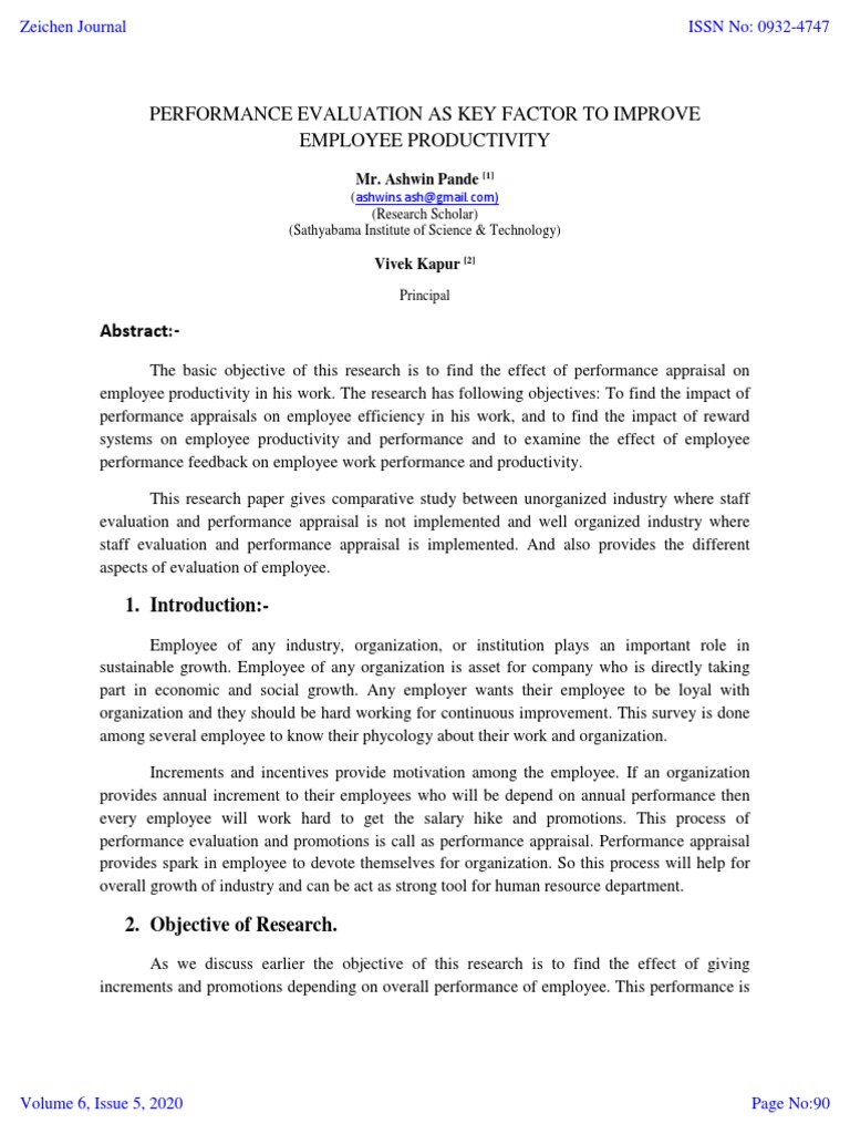 Performance Evaluation As Key Factor To Improve Employee Productivity ...