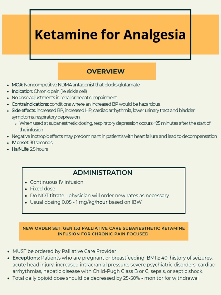Ketamine Nursing In-Service | PDF | Opioid | Sepsis