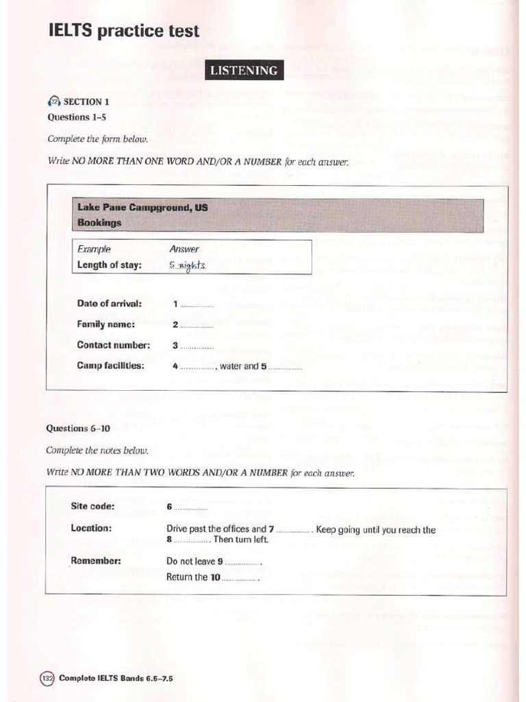 Listening Test - Complete 6.5-7.0 | PDF