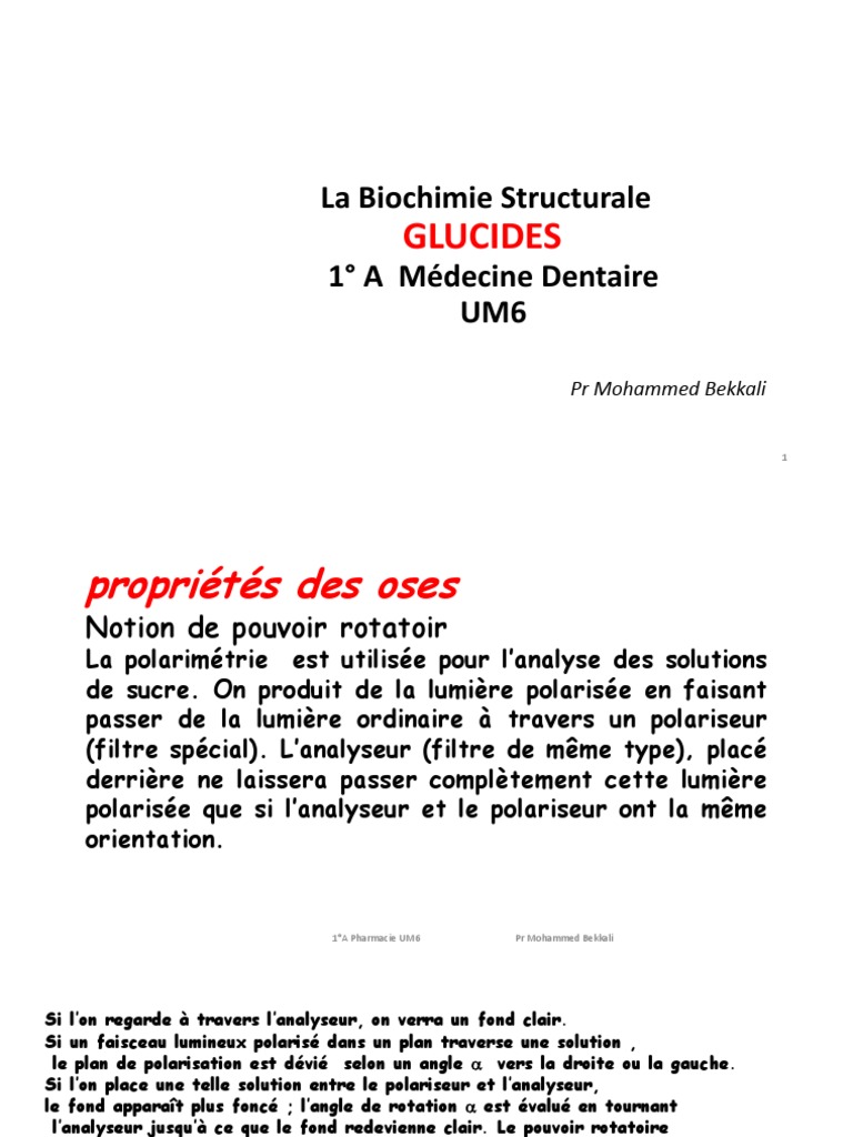 4 Propriétés Des Oses | PDF | Glucose | Chimie