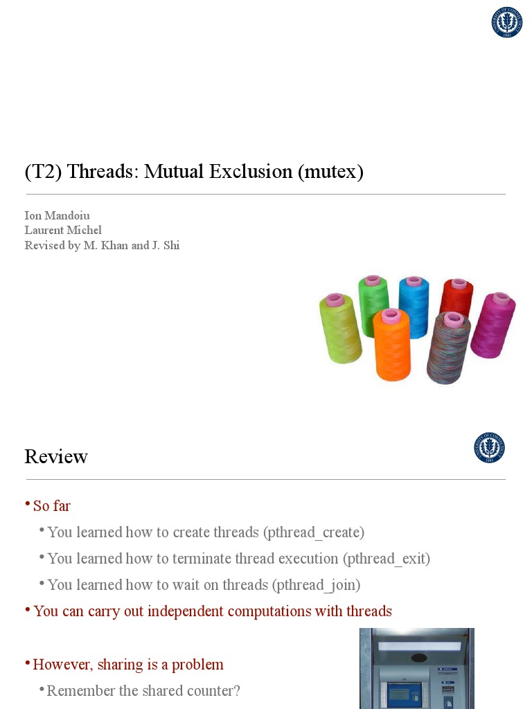 SPThreads 3 Mutex | PDF | Thread (Computing) | Parallel Computing