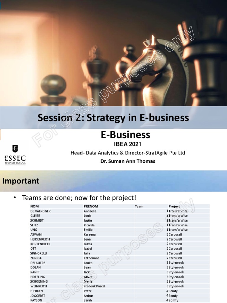 Session 2 Ebusiness Strategy Upload | PDF | Strategic Management | E ...