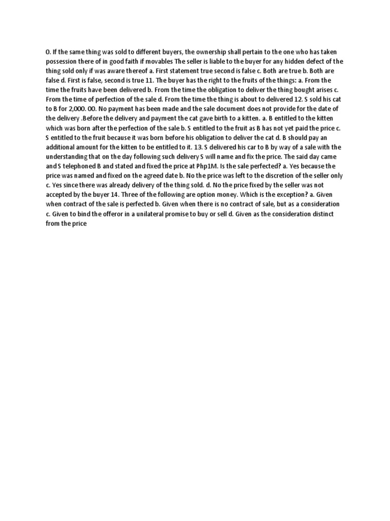 Ownership and Sale Rights Explained | PDF | Law