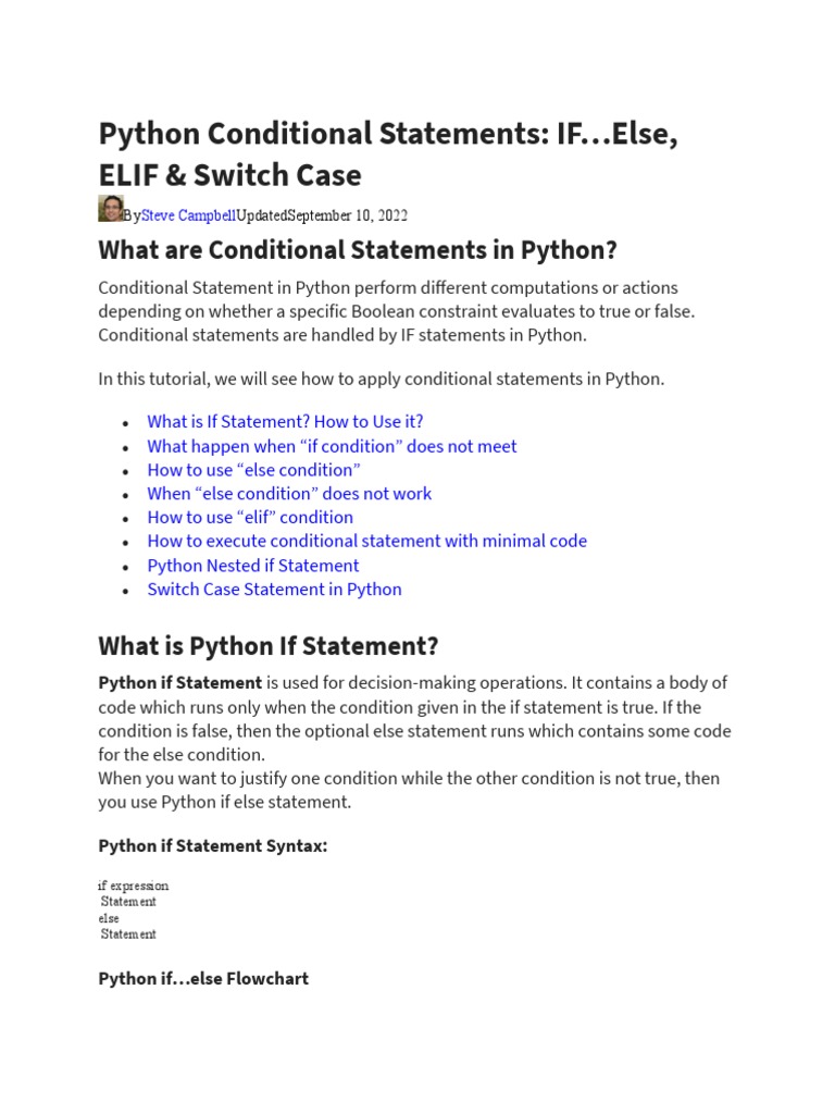 L1 Conditional Statements | PDF | Python (Programming Language) | Control Flow