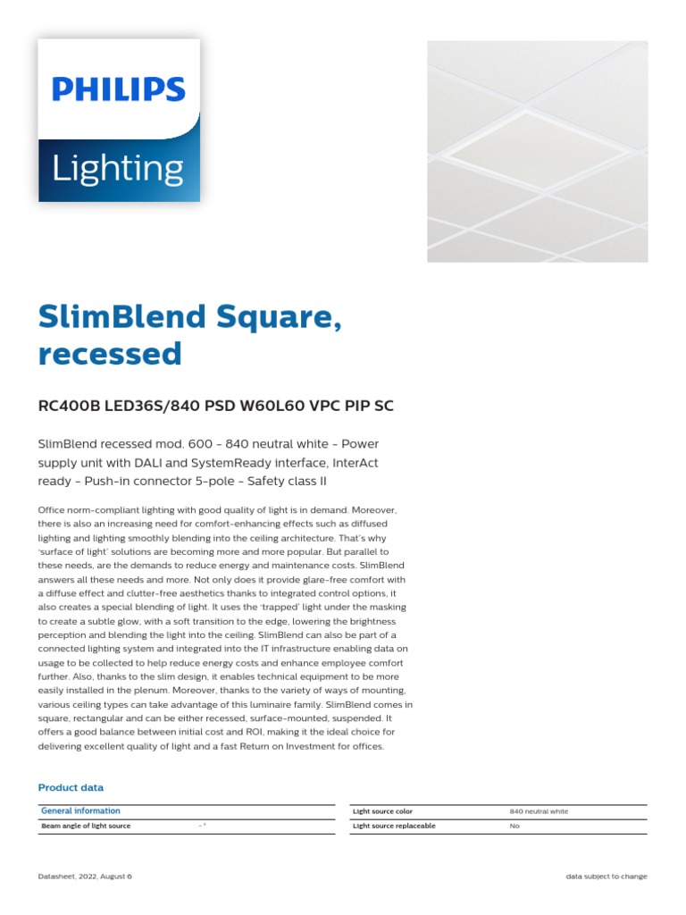 Lighting Lighting: Slimblend Square, Recessed | PDF | Lighting | Light