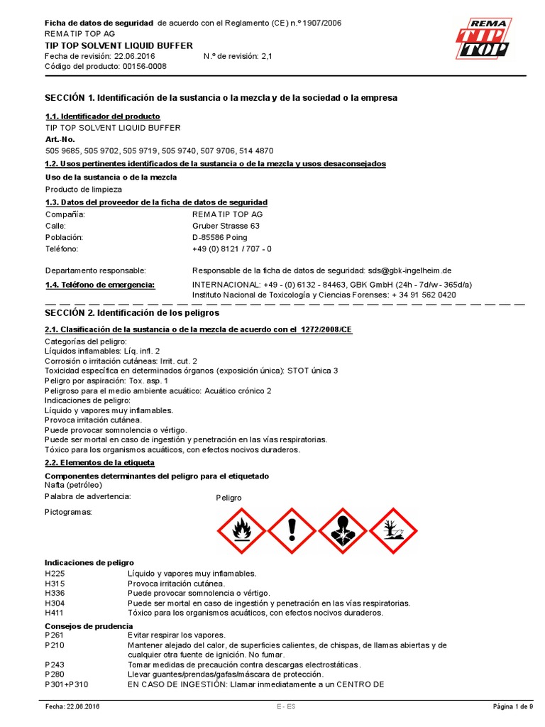 Es Es Tip Top Solvent Liquid Buffer 0008 | PDF | Agua | Residuos