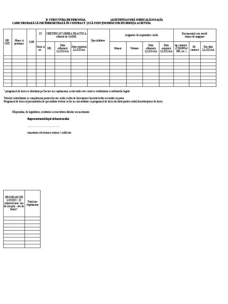 Tabel Asistenti Anexa 49 B | PDF
