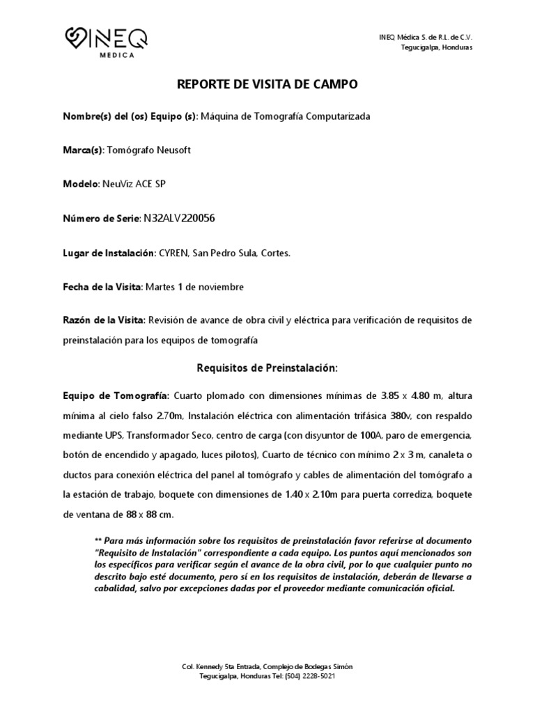 Reporte de Visita DR Perdomo | PDF | Ingenieria Eléctrica
