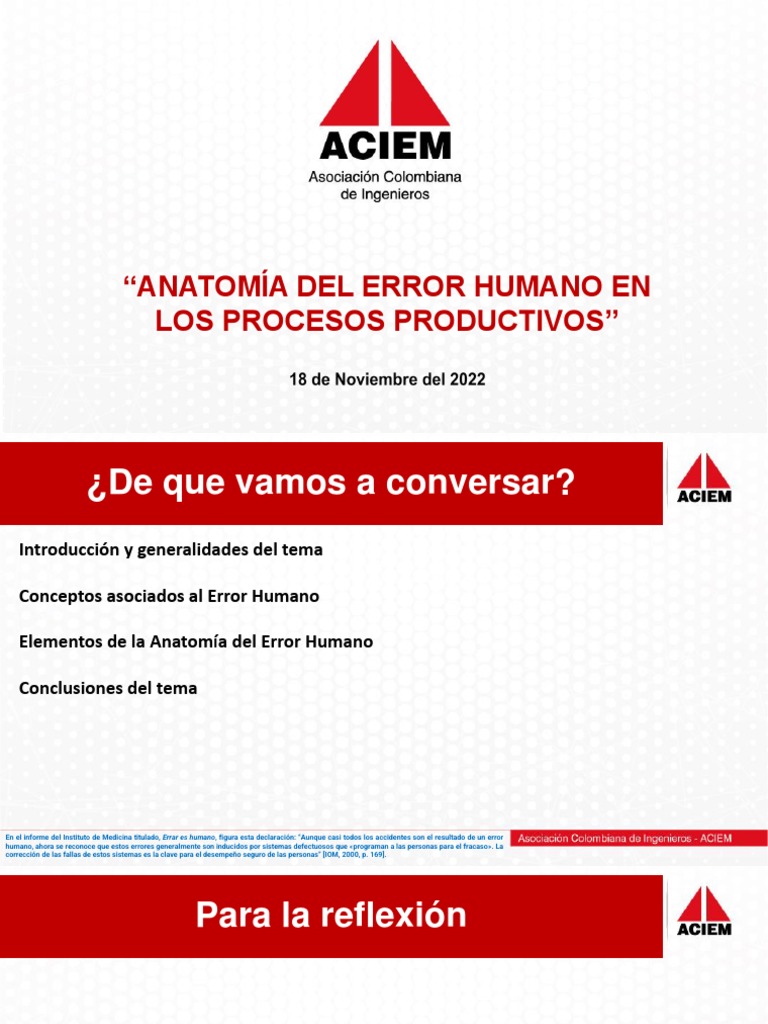 Anatomía del Error Humano Laboral | PDF | Ingeniería de confiabilidad ...