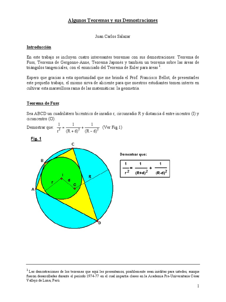New Proof of Fuss' Theorem | PDF | Triángulo | Geometría Elemental