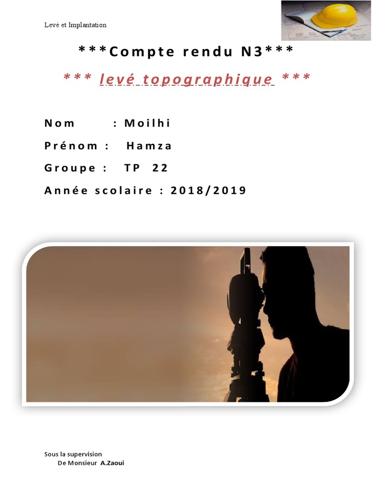 Levé Topographique et Implantation TP | PDF | Topographie