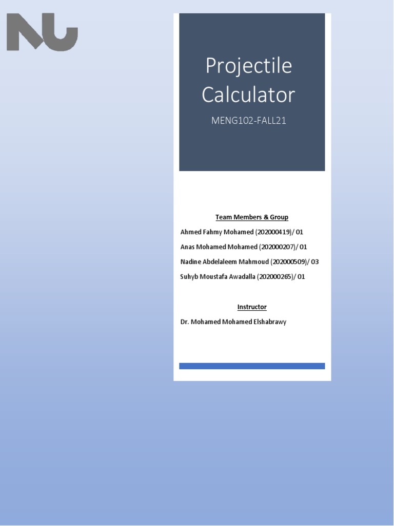 Projectile Motion Calculator Overview | PDF | Projectiles | Mechanics