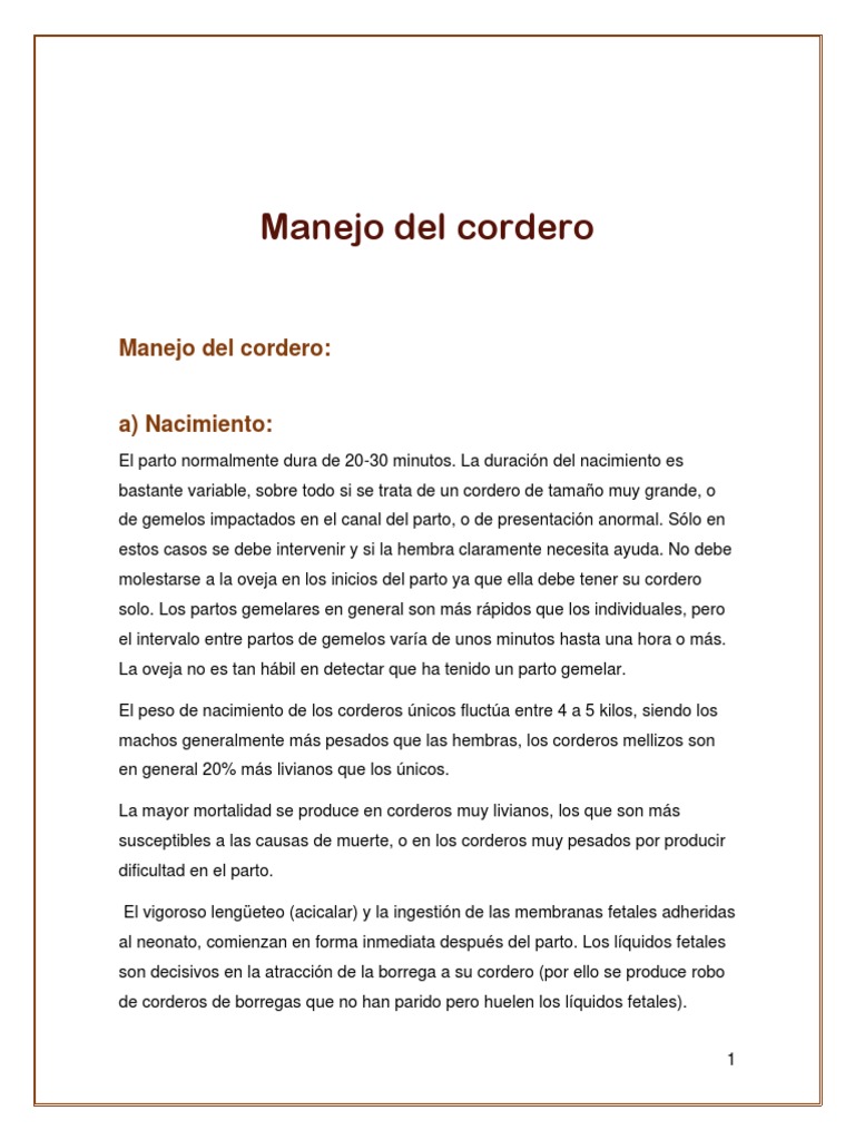 Guía de Manejo del Cordero | PDF | Oveja | Parto
