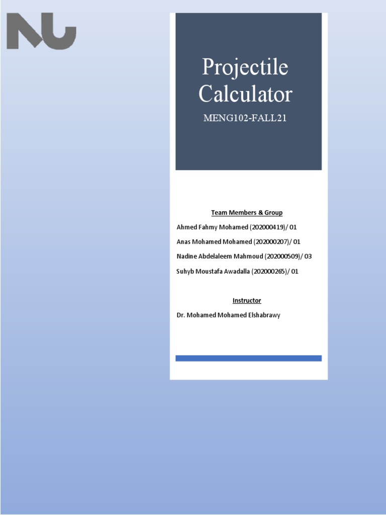 Projectile Motion Calculator | PDF | Science & Mathematics
