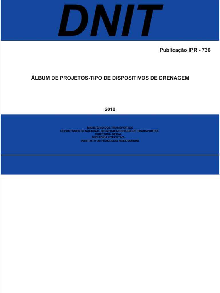 Modelo Dispositivos de Drenagem Dnit 2010 | PDF
