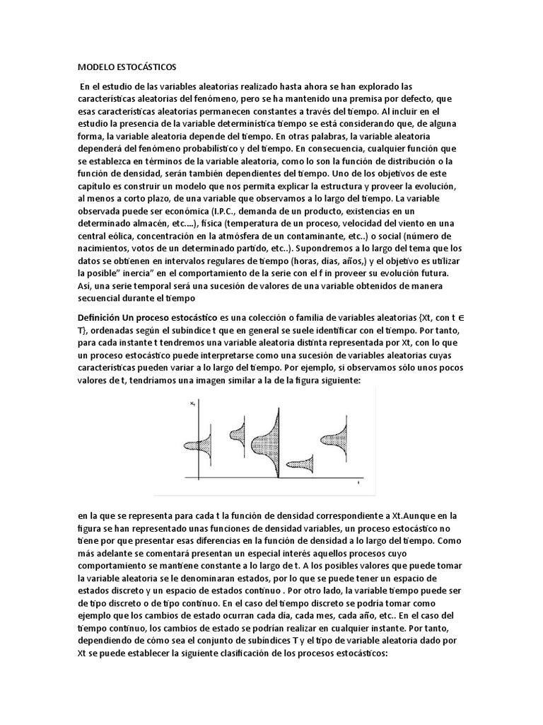 Modelo Estocásticos | PDF | Variable aleatoria | Hora