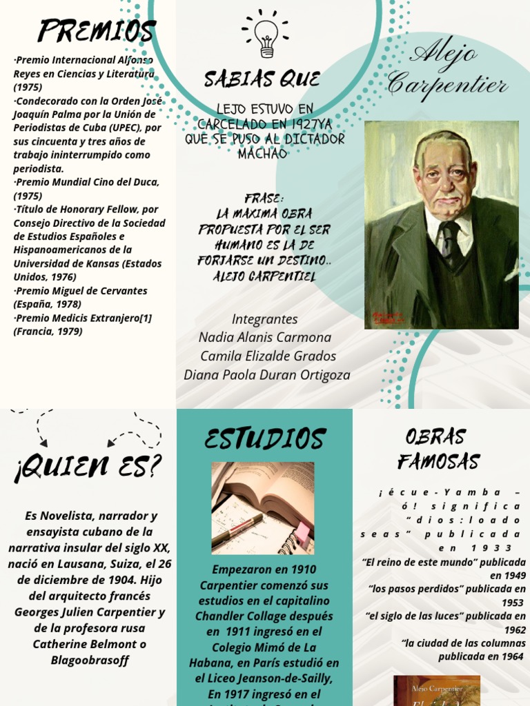Premios y Obras de Alejo Carpentier | PDF | Arte