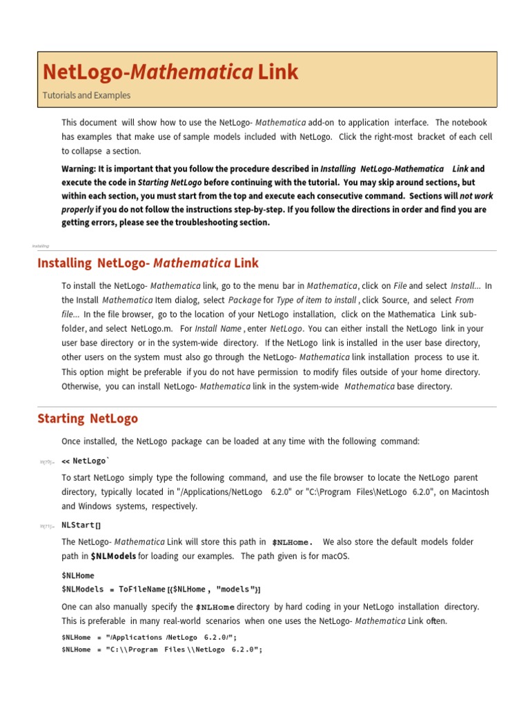 Netlogo Mathematica Tutorial Pdf