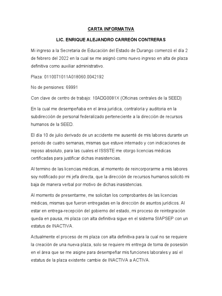Carta Informativa | PDF
