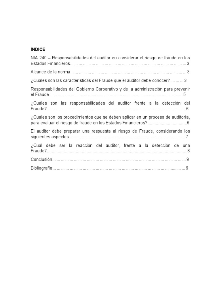 Responsabilidad Del Auditor en Materia de Fraude en Una Auditoria de ...