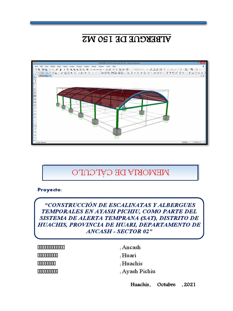 Memoria de Cálculo ALBERGUE 150 M2 | PDF | Rigidez | Ingeniería estructural