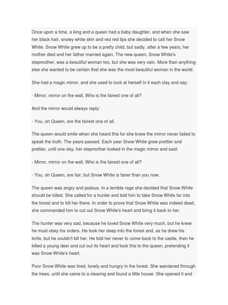 Once Upon A Time | PDF | Snow White | German Fairy Tales
