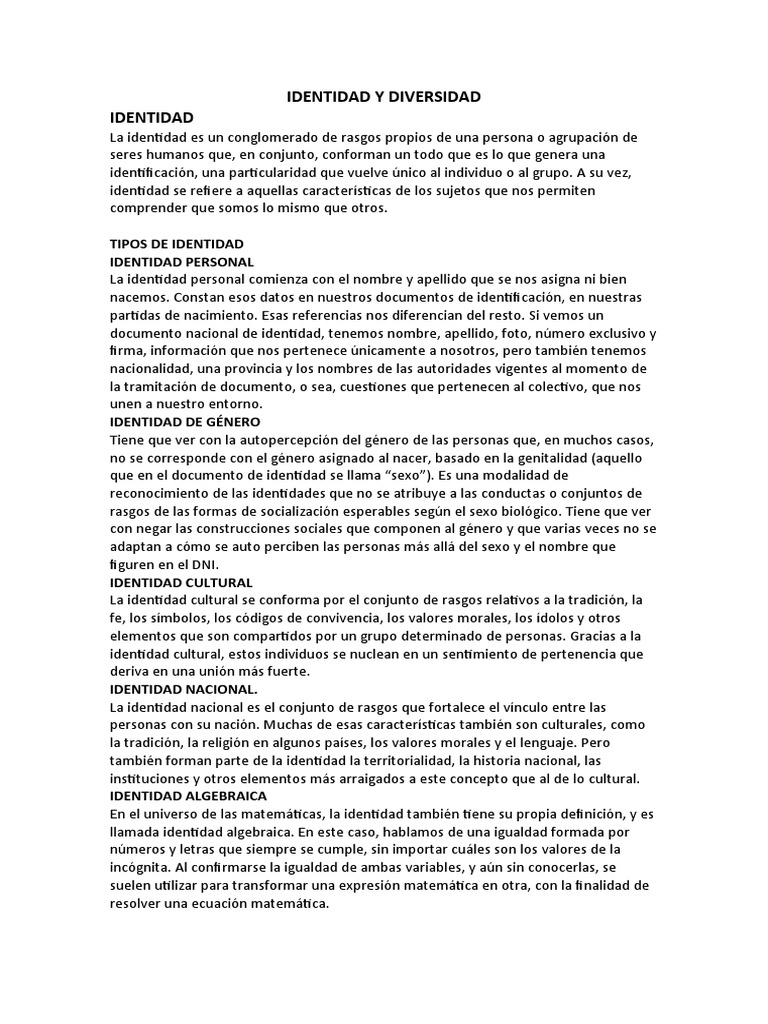 Identidad y Diversidad | PDF | Biodiversidad | Orientación sexual