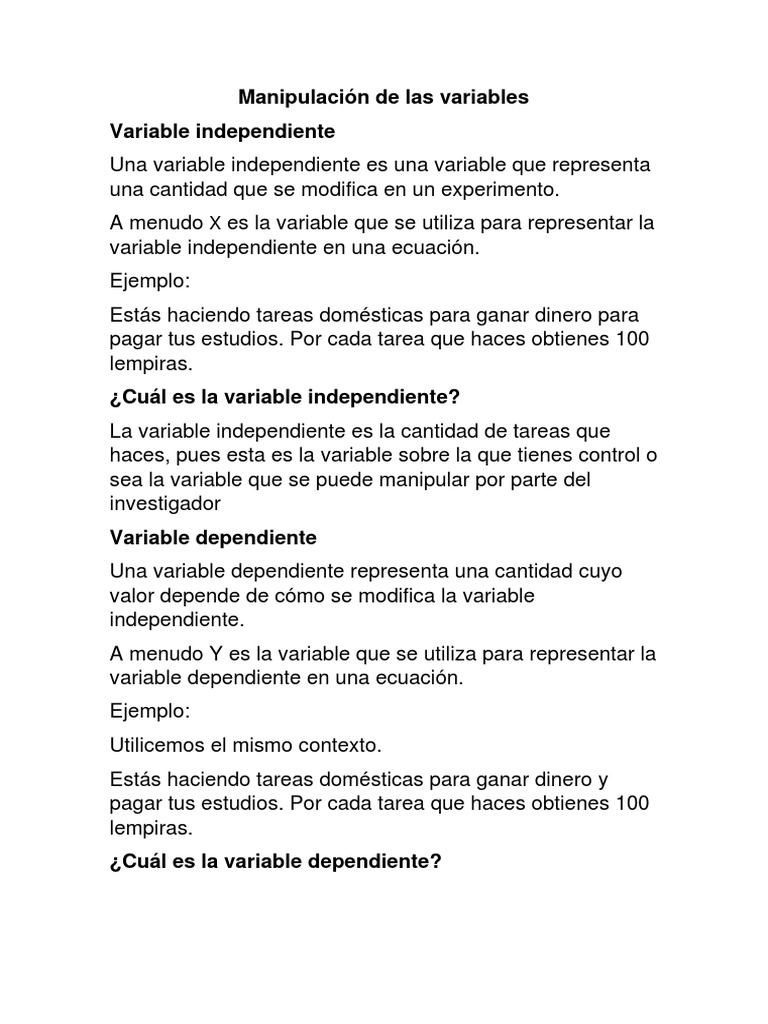 Manipulacion de Las Variables 6 | PDF | Experimentar | Ciencia cognitiva