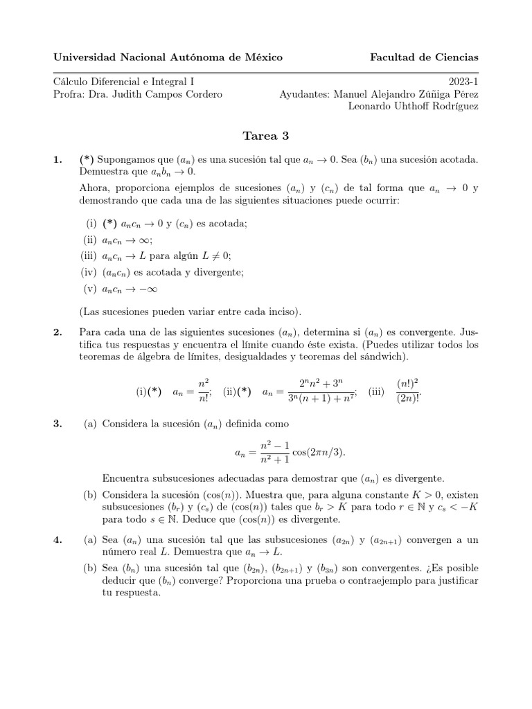 Ejercicios 03 | PDF | Límite (Matemáticas) | Cálculo
