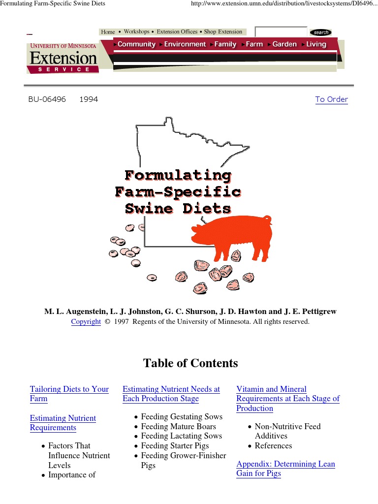 Specific Swine Diets Download Free Pdf Domestic Pig Nutrients
