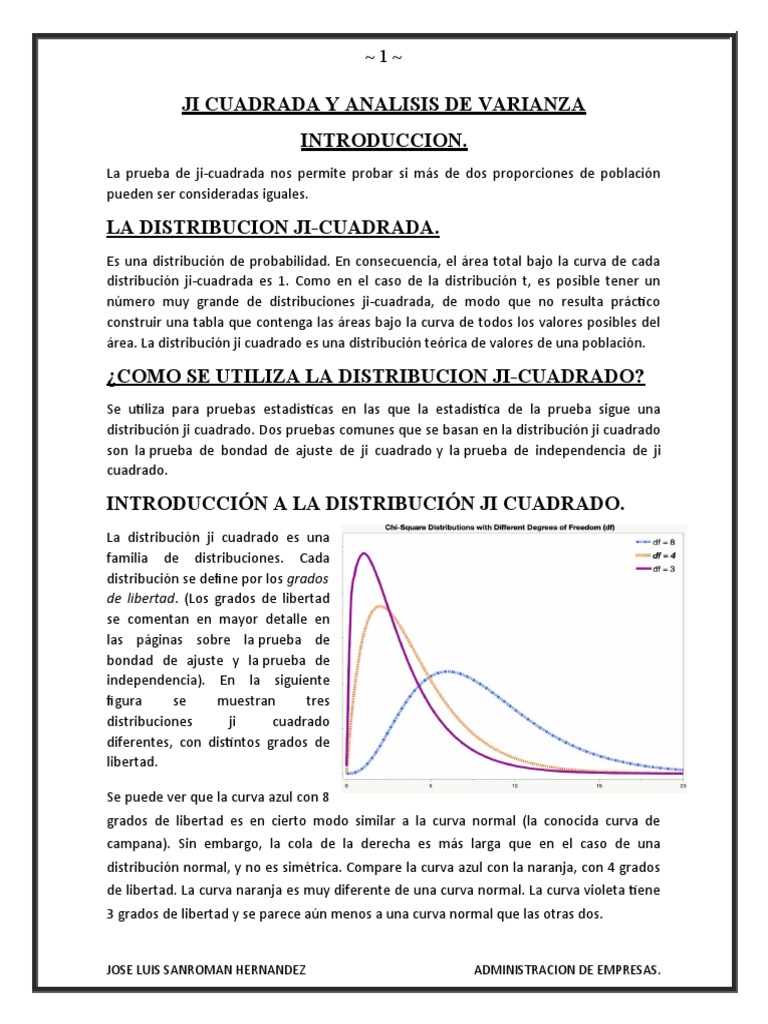 Ji Cuadrada y Analisis de Varianza | PDF | Distribución normal | Análisis de variación