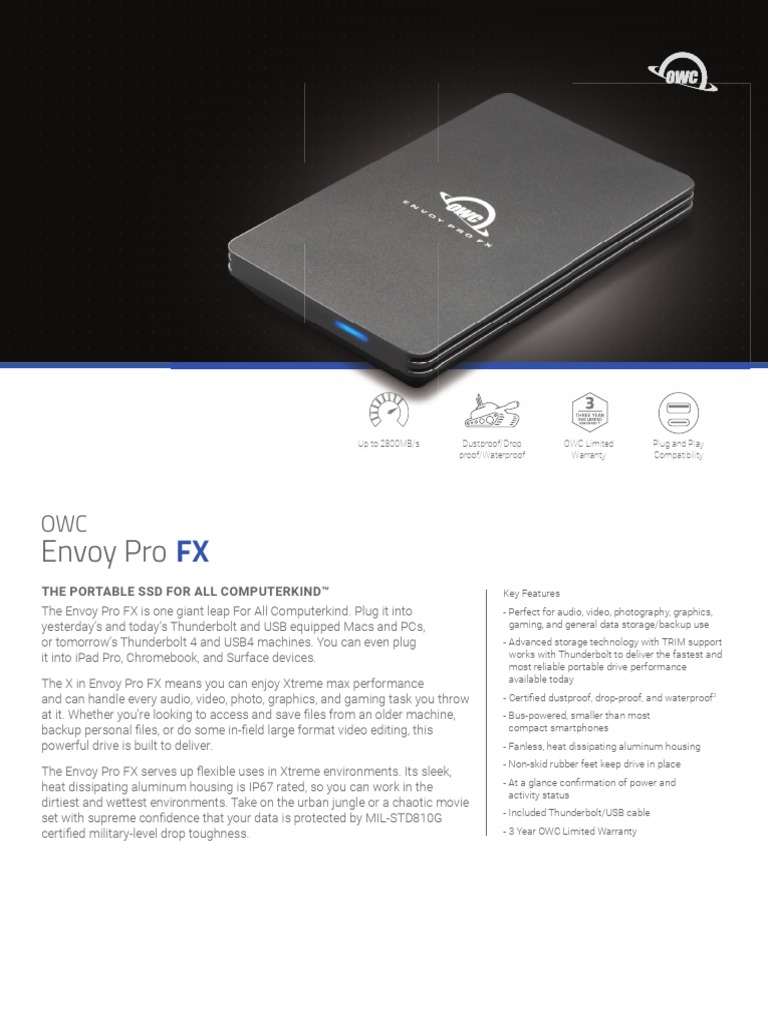 Owc Envoy Pro FX | PDF | Usb | Mac Os