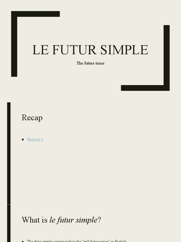 Futur Simple Pdf