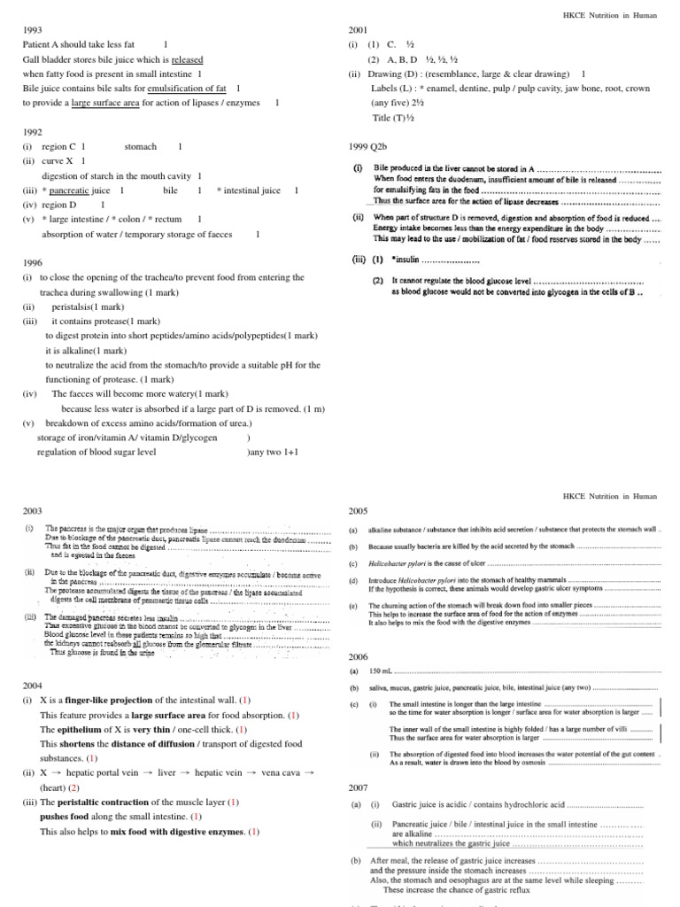 Chapter 7 Answer | PDF | Digestion | Bile