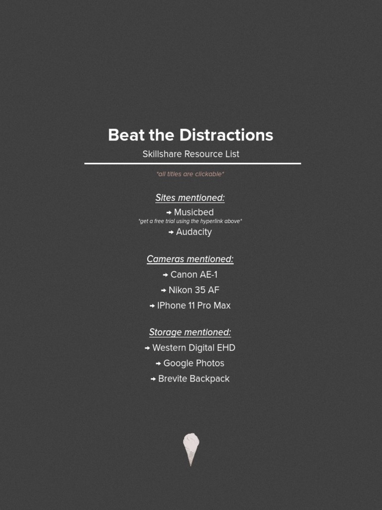 Beat The Distractions Resource List PDF | PDF