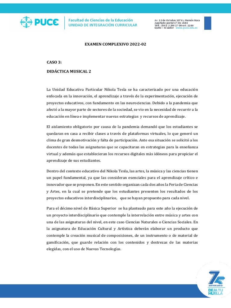 Examen Complexivo Caso 3 | PDF | Plan de estudios | Aprendizaje