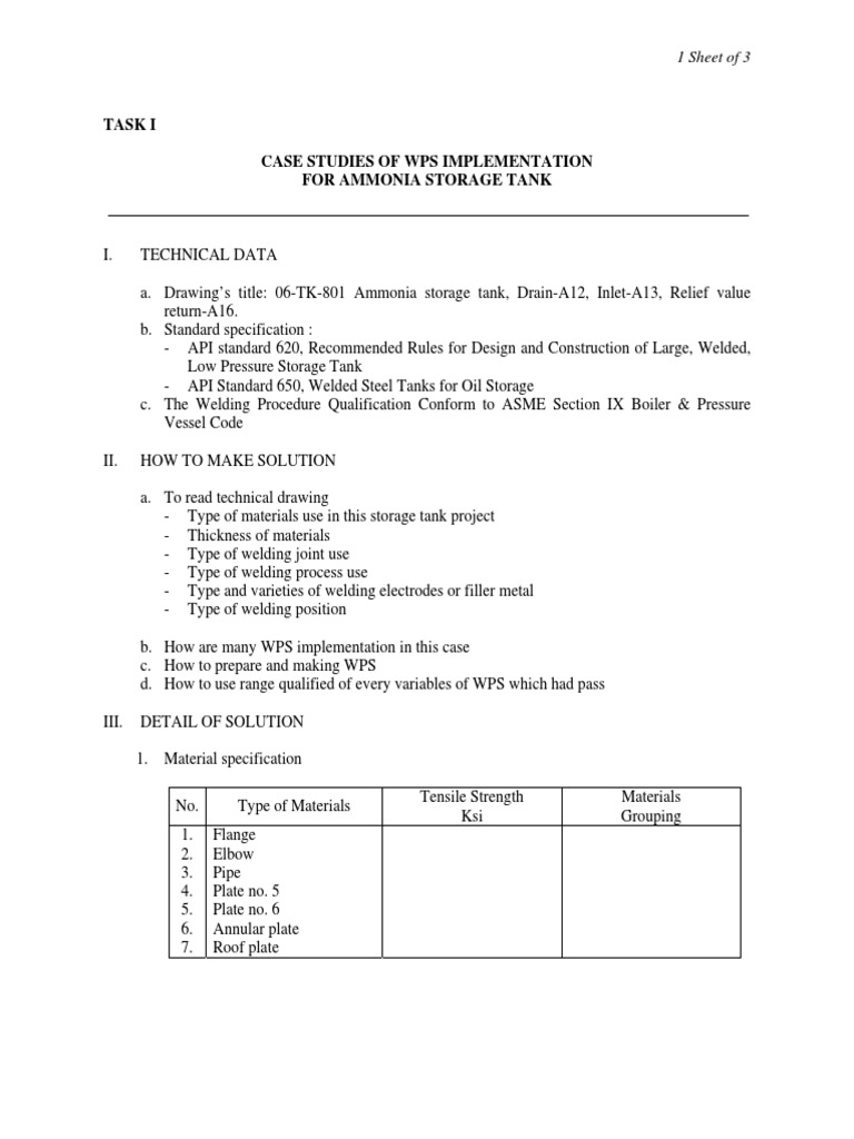 Case Studies of WPS Implementation (Task I) | PDF | Welding | Construction