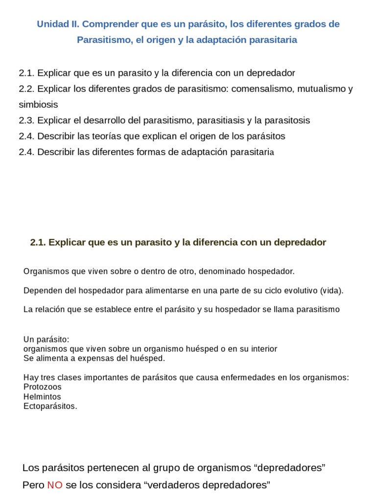 Parasitismo y Parasitiasis: Conceptos Clave | PDF | Parasitismo | Simbiosis