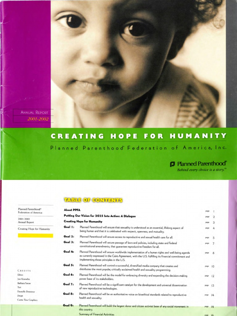 Planned Parenthood Annual Report 2001-2002 | PDF