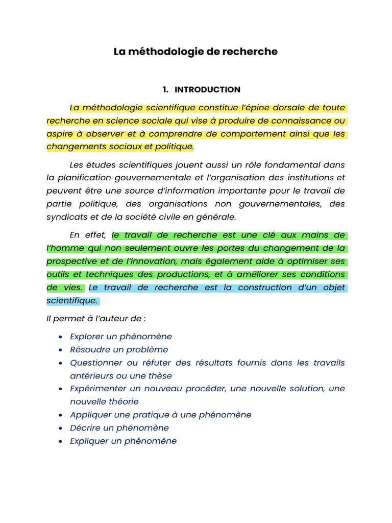Méthodologie de la recherche scientifique | PDF | Science | Méthode ...