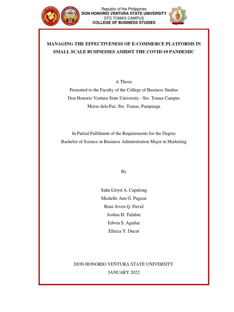 Managing The Effectiveness of e Commerce Platforms in Small Scale Businesses Amidst The Covid 19 ...