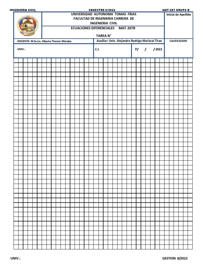 Hoja de Tareas Mat-207 BBBB | PDF